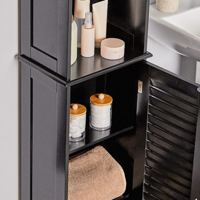 Black tallboy bathroom cabinet store