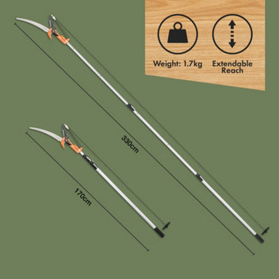 VonHaus Telescopic Tree Pruner & Lopper, Long Reach Cutter, Extendable ...
