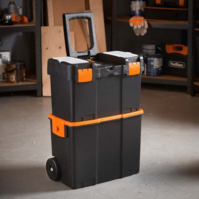VonHaus Tool Box on Wheels with Stackable Boxes for Easy Organisation ...