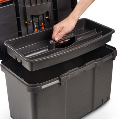 VonHaus Tool Box on Wheels with Stackable Boxes for Easy Organisation ...
