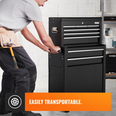 VonHaus Tool Chest on Wheels, Secure Rolling Tool Cabinet with Locking ...