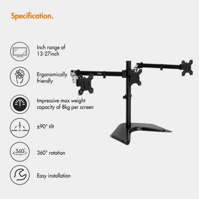Buy VonHaus Triple Monitor Stand for 17-27 Inch Screens - Three Arm ...