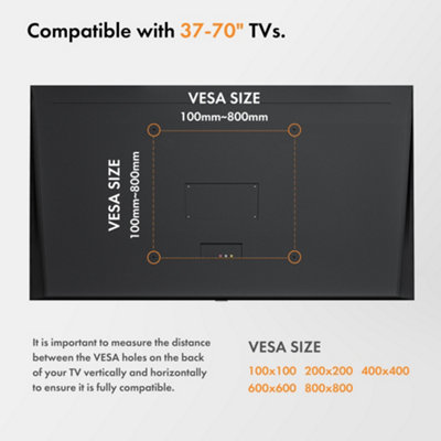 VonHaus Ultra-Slim Flush TV Bracket for 37-70" Screens, Picture Frame ...