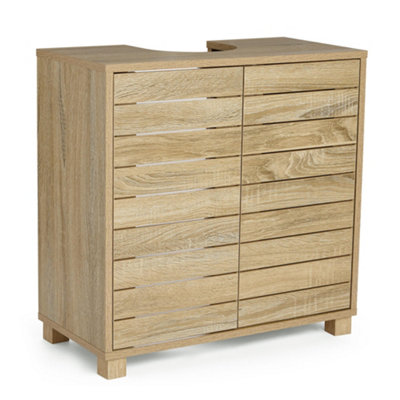 VonHaus Under Sink Bathroom Cabinet, Oak Wood Effect Bathroom Sink ...