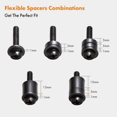 VonHaus Universal TV Mount Screws Kit Hardware, Monitors up to 80 ...