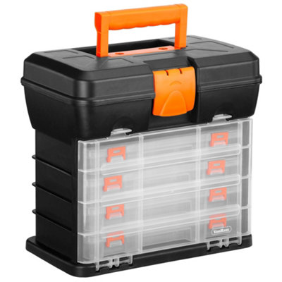 VonHaus Utility Tool Box Storage Organiser Case with 4 Drawers ...