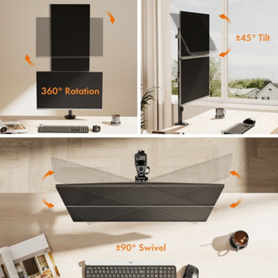 VonHaus Vertical Double Monitor Mount for 13-32 Inch Screens - Stacking ...