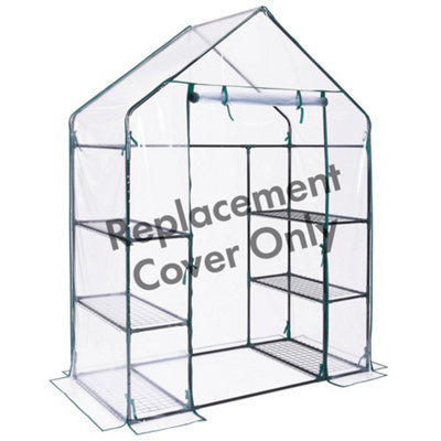 VonHaus Walk In Greenhouse Cover Replacement, Spare Plastic PVC Cover ...
