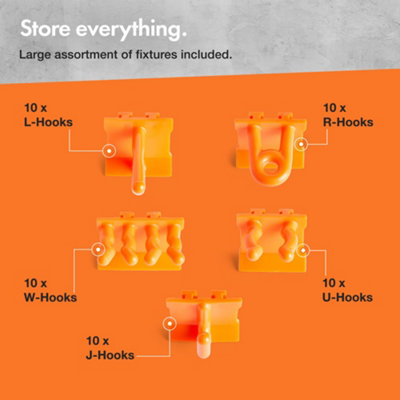 VonHaus Wall Mounted Storage Tool Organiser with Shelf & Pegboard