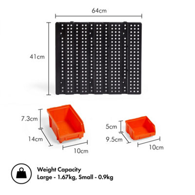 VonHaus Workshop Storage - 30pcs Wall Mount Storage Organiser Bin for ...