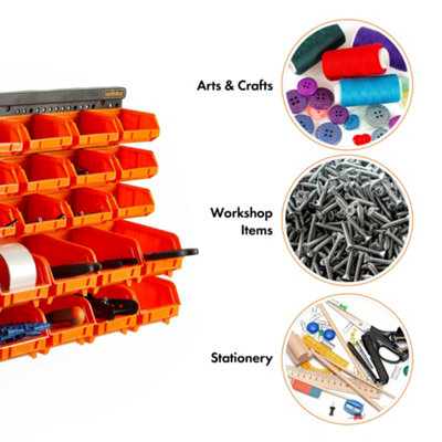 VonHaus Workshop Storage - 30pcs Wall Mount Storage Organiser Bin for ...