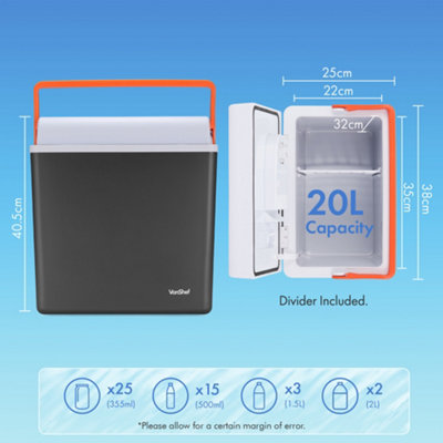 VonShef 20L Electric Cool Box, Insulated Cooler Box with Hot/Cold ...