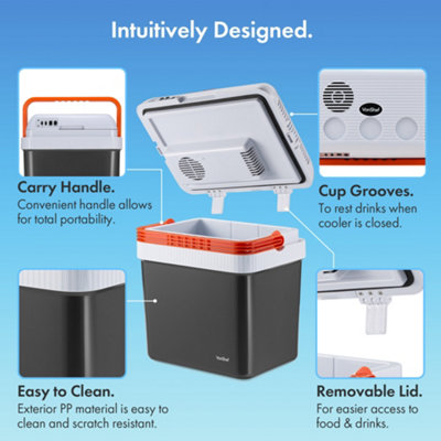 VonShef 24L Electric Cool Box, Insulated Cooler Box with Hot/Cold ...