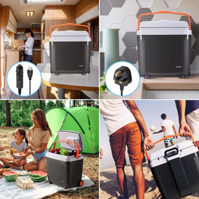 VonShef 28L Electric Cool Box, Insulated Cooler with Wheels, Hot/Cold ...