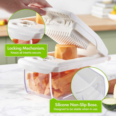 VonShef 4-in-1 Vegetable Chopper, Food Chop Box with 2 Chopping Grids ...