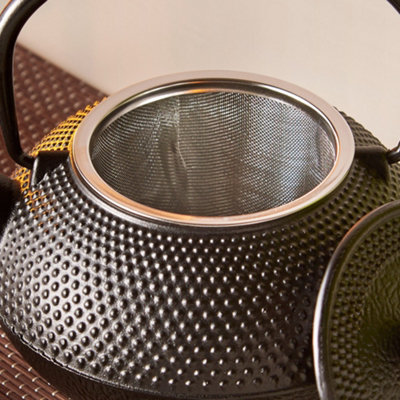 VonShef Cast Iron Teapot, Black Japanese Teapot with Infuser & Mesh ...