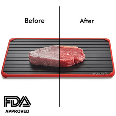 VonShef Defrosting Tray, Aluminium Meat Thaw Plate with Grooves & Spill ...