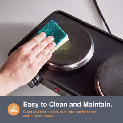 VonShef Hot Plate Double, Portable Electric Hob with Dual Temperature ...