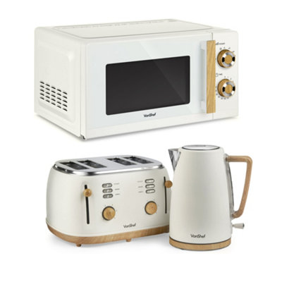 VonShef Microwave Kettle Toaster Set, 1.7L Rapid Boil Kettle, Wide Slot ...