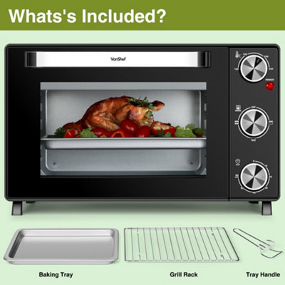 VonShef Mini Oven and Grill 25L - Portable Oven 1400W Multi-Function ...