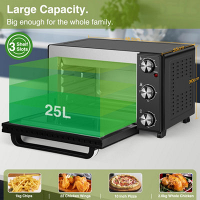 VonShef Mini Oven and Grill 25L - Portable Oven 1400W Multi-Function ...