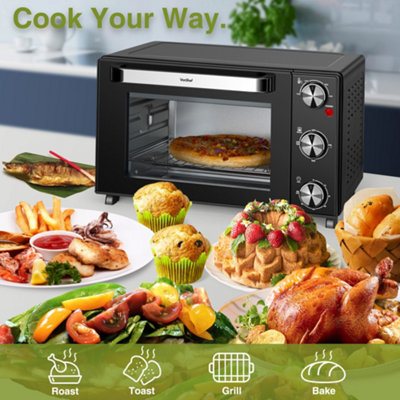 VonShef Mini Oven and Grill 25L - Portable Oven 1400W Multi-Function ...