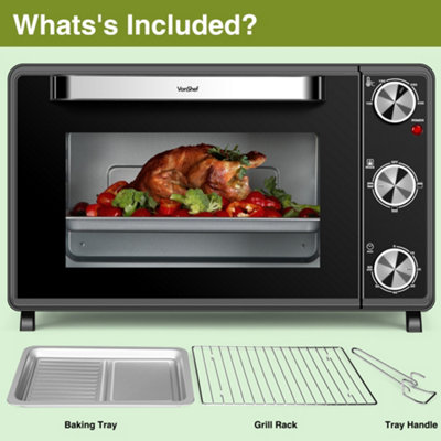 VonShef Mini Oven and Grill 30L - Portable Oven 1600W Multi-Function ...