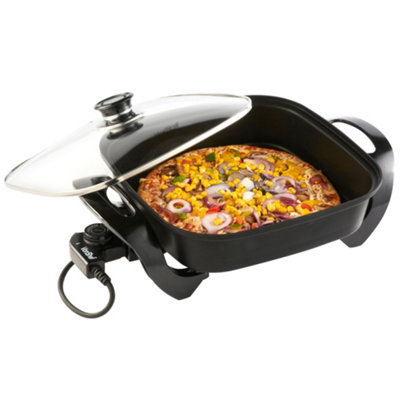 VonShef Multi Cooker 5L, 30cm Electric Frying Pan w/ Lid & Adjustable ...