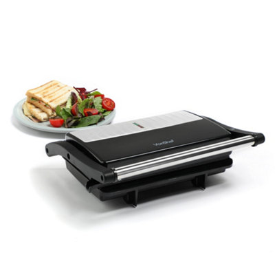 VonShef Panini Press Grill, Sandwich Toaster 2 Slice w/ Non-Stick ...