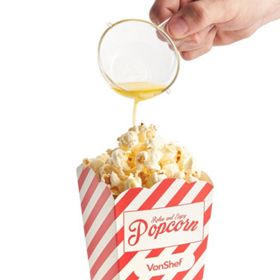 VonShef Popcorn Maker, 1200W Popcorn Machine w/ Hot Air Circulation ...