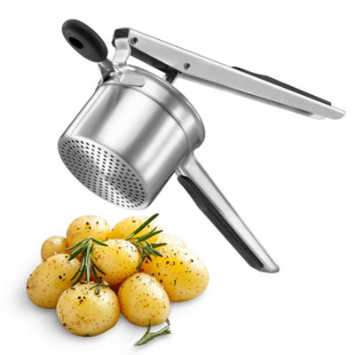 VonShef Potato Ricer Masher Multifunctional Stainless Steel Fruit Veg Press w Soft Grip Vegetable Masher for Mashed Potatoes