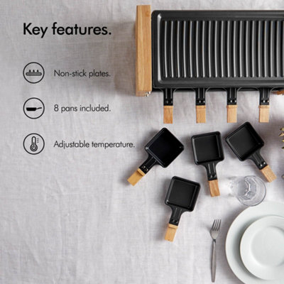 VonShef Raclette Grill Electric, Raclette Machine for 8 with 2 ...