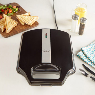 VonShef Sandwich Toaster 4 Slice, Toastie Maker with Non-Stick Plates ...