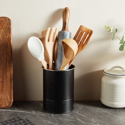 VonShef Utensil Holder, Large Stainless Steel Kitchen Storage, 13cm ...