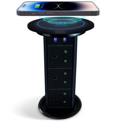 Vorsprung Motorised Retractable Pop Up Power Sockets, Wireless Charging ...