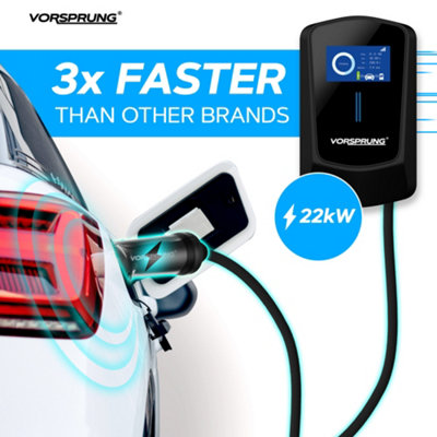 Vorsprung Ultra Fast EV Charger (22kW) Smart with LCD Display - 5-Metre ...