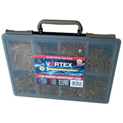VORTEX Multi-Purpose Wood Screws (1200 Screws) Assortment Case