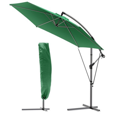 Vounot 3 m Cantilever Garden Parasol, Banana Patio Umbrella with Crank ...