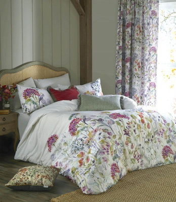 Voyage Maison Country Hedgerow Lotus 100% Cotton Duvet Cover Set Floral ...