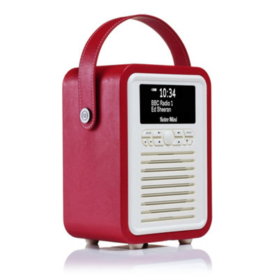 VQ Red 'Retro Mini' DAB/DAB+ Digital & FM Radio with Bluetooth