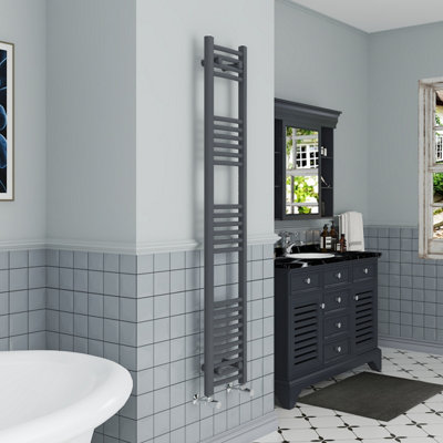 VRUC Bathroom Curved Heated Towel Rail Radiator 1600 x 300mm Anthracite