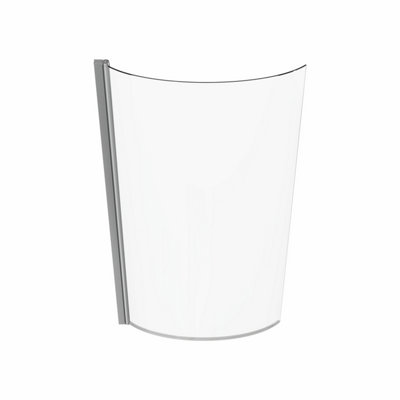 VRUC Curved P Shaped Shower Bath Screen 1400x715mm Chrome