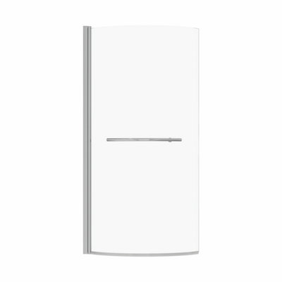 VRUC Curved P Shaped Shower Bath Screen with Towel Rail 1400x715mm Chrome