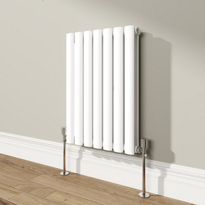 VRUC Double Oval Column Designer Radiator White 600x413mm