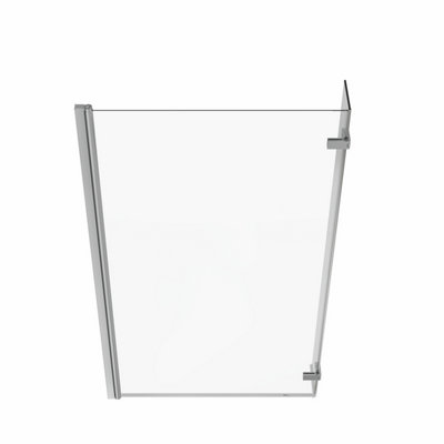 VRUC L Shaped Shower Bath Screen Hinged Return Chrome