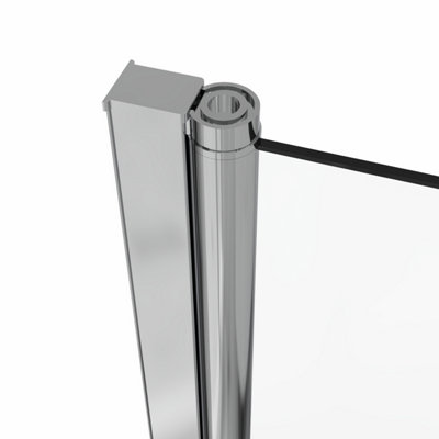 VRUC L Shaped Shower Bath Screen Hinged Return Chrome