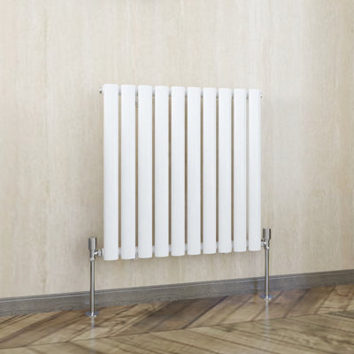 VRUC Single Oval Column Designer Radiator White 600x590mm