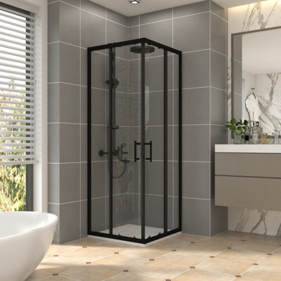 VRUC Square Shower Enclosure 700 x 700 x 1900 mm Black