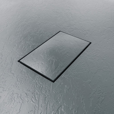 VRUC Wetroom Shower Enclosure Tray Rectangular SMC Slate Effect ...