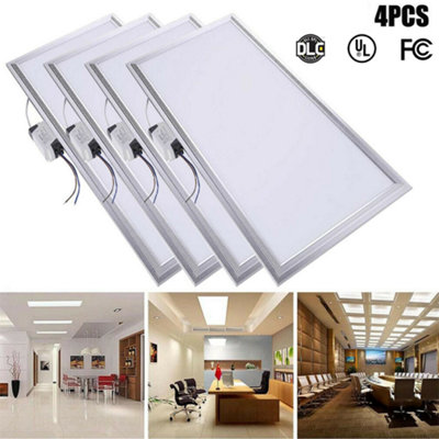 Vrygle 4 Pack 60x120cm LED Flat Panel Light Fixture 75W Drop Ceiling ...